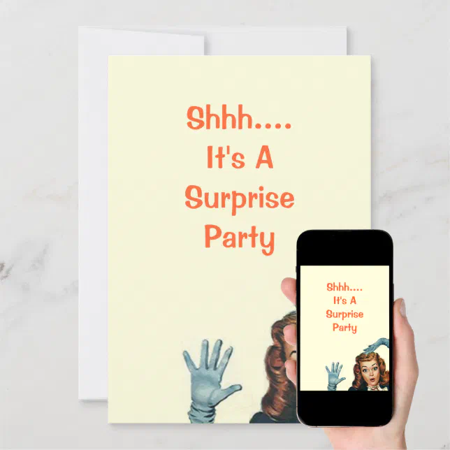 Vintage Retro Surprise Birthday Party Invitations Zazzle