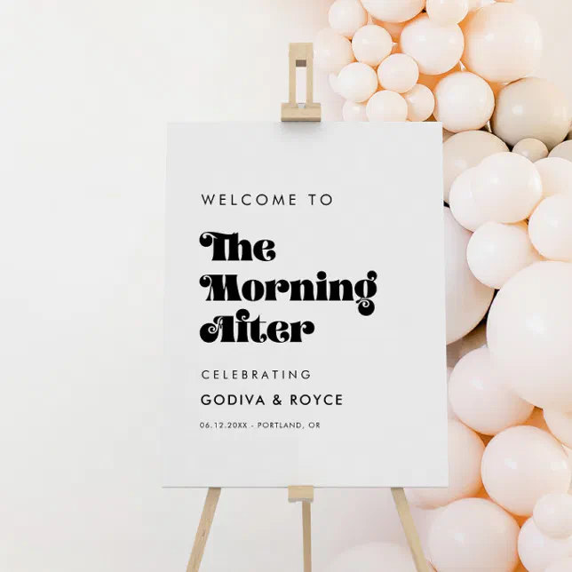 Vintage Retro The Morning After Welcome Sign | Zazzle