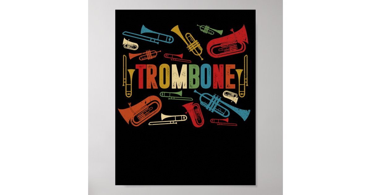 Vintage Retro Trombone Players Trombonist Poster | Zazzle