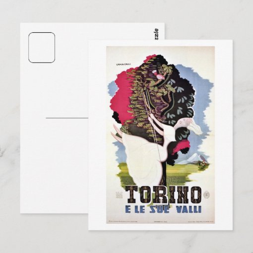 Vintage retro Turin valleys Italian travel Postcard | Zazzle