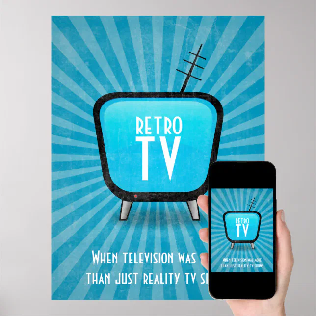 Vintage Retro TV Television Poster | Zazzle