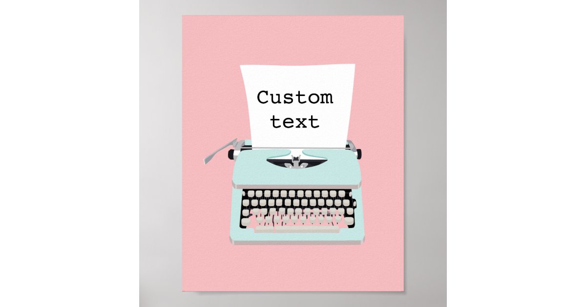 Vintage retro typewriter and paper design poster | Zazzle