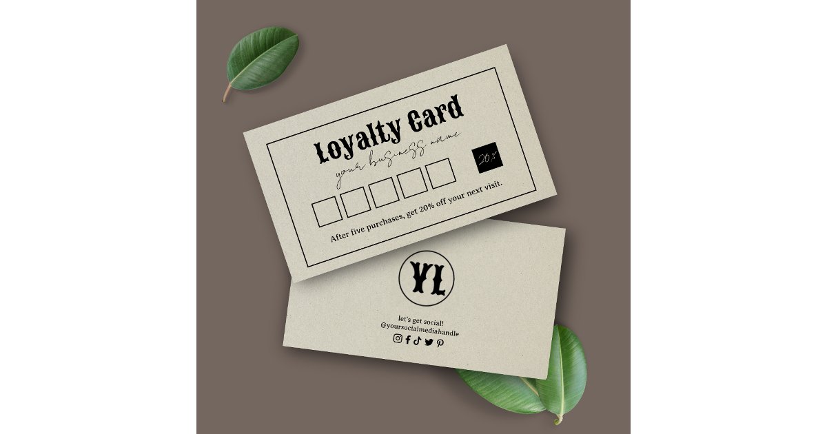 Vintage Retro Typography Logo Loyalty Cards | Zazzle