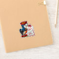 Vintage Retro Valentine's Day Robin Bird Valentine Sticker | Zazzle