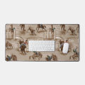 Vintage Retro Western Rodeo Cowboy Desk Mat | Zazzle