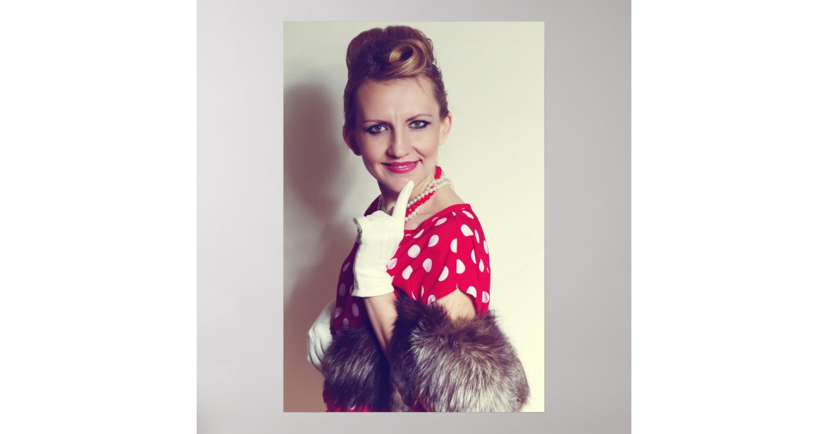 Vintage retro woman poster | Zazzle