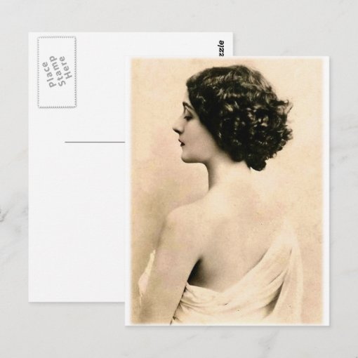 Vintage Retro Women Art Photography Young Woman Postcard | Zazzle