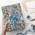 Vintage Rhinestone Diamond Bling Mirror Pattern Wrapping Paper | Zazzle