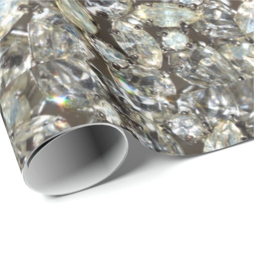 Vintage Rhinestone Diamond Bling Mirror Pattern Wrapping Paper | Zazzle