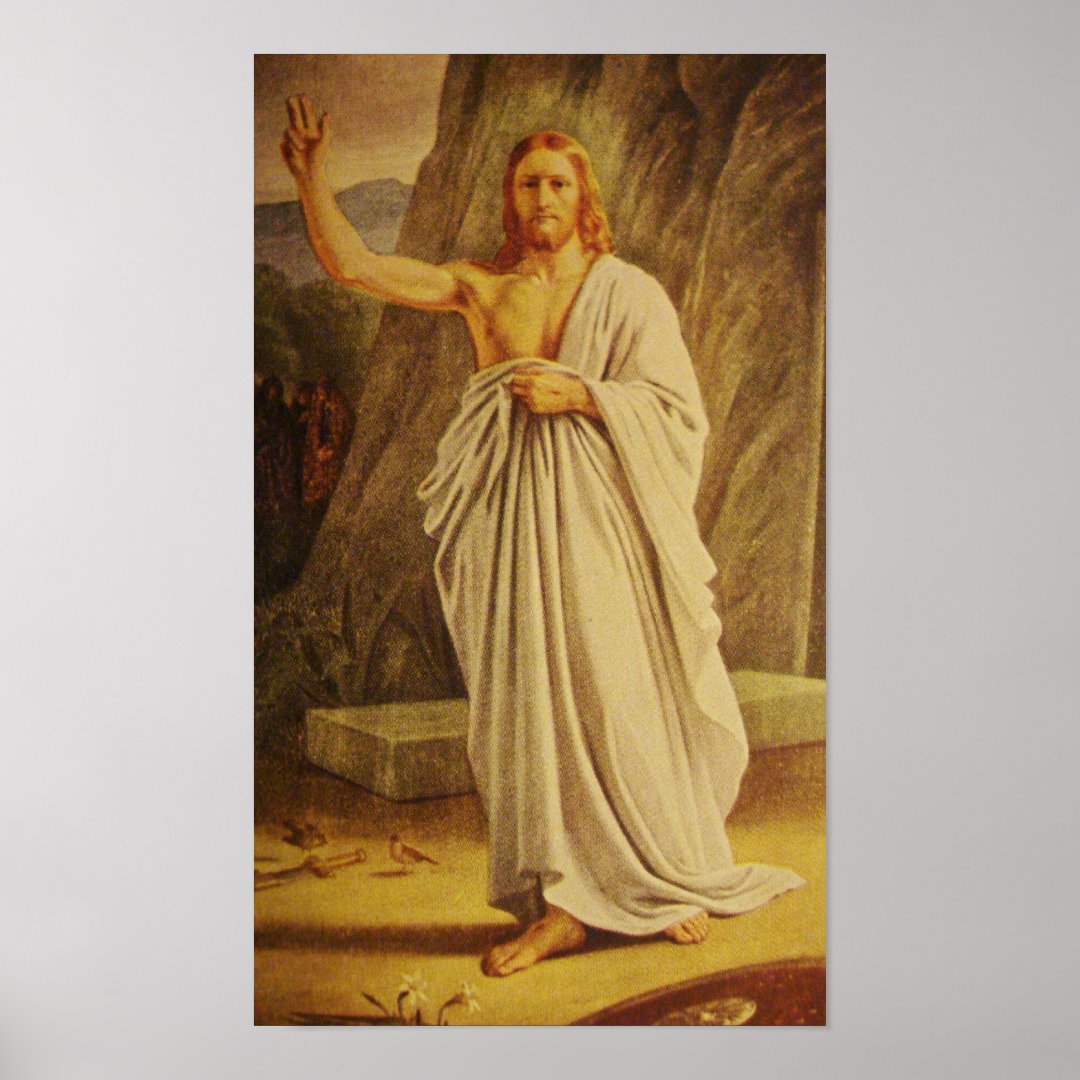 Vintage Risen Christ Jesus Christ Easter Poster | Zazzle