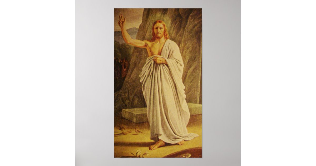 Vintage Risen Christ Jesus Christ Easter Poster | Zazzle