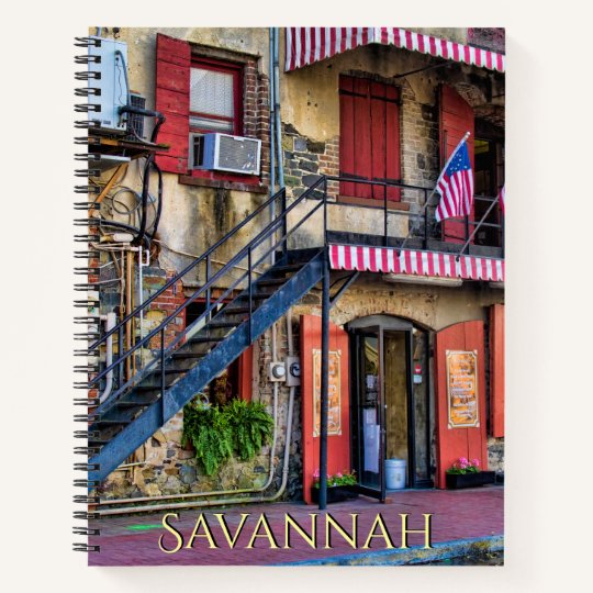 Vintage River Street, Savannah Georgia Photography Notebook | Zazzle.com