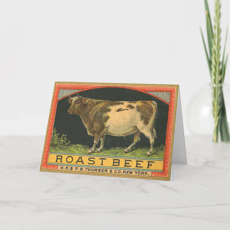 Vintage Roast Beef Advertisement Card | Zazzle