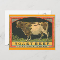 Vintage Roast Beef Advertisement Postcard | Zazzle