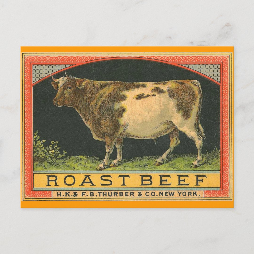 Vintage Roast Beef Advertisement Postcard | Zazzle