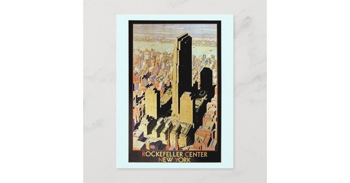 Vintage Rockefeller Center New York City Ad Postcard | Zazzle