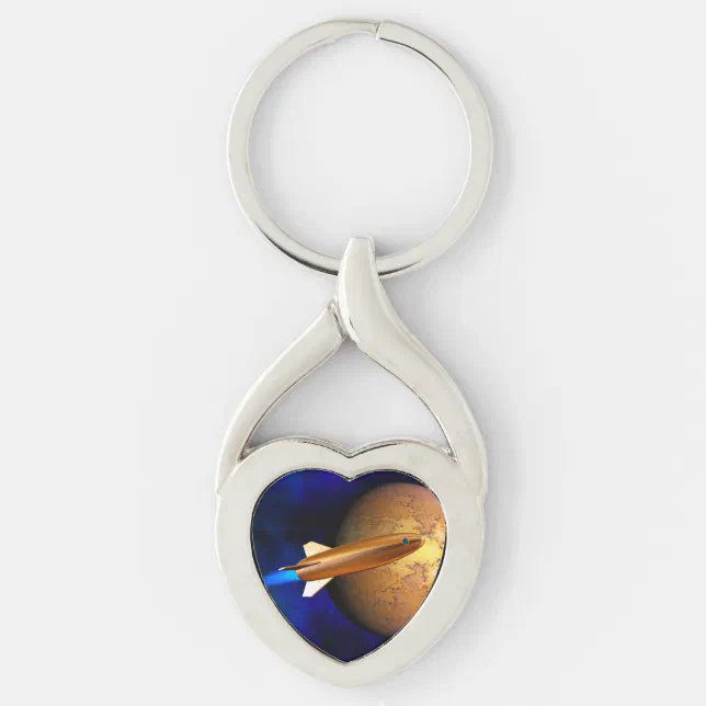 vintage rocket keychain | Zazzle
