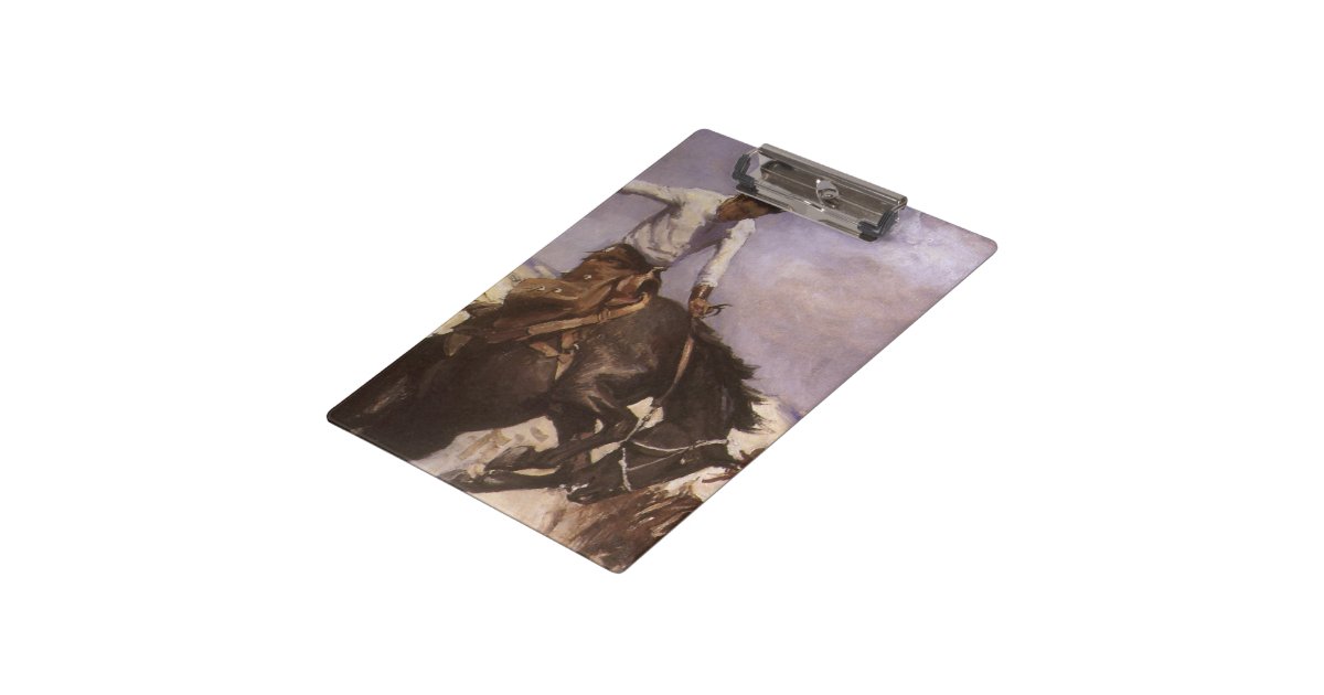 Vintage Rodeo Cowboy, Breezy Riding by WHD Koerner Clipboard | Zazzle