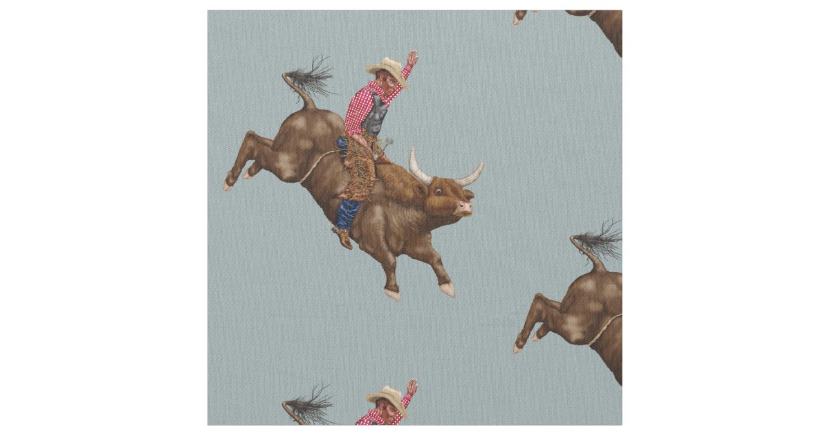 Vintage rodeo cowboy fabric | Zazzle