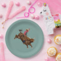 Vintage rodeo cowboy paper plates | Zazzle