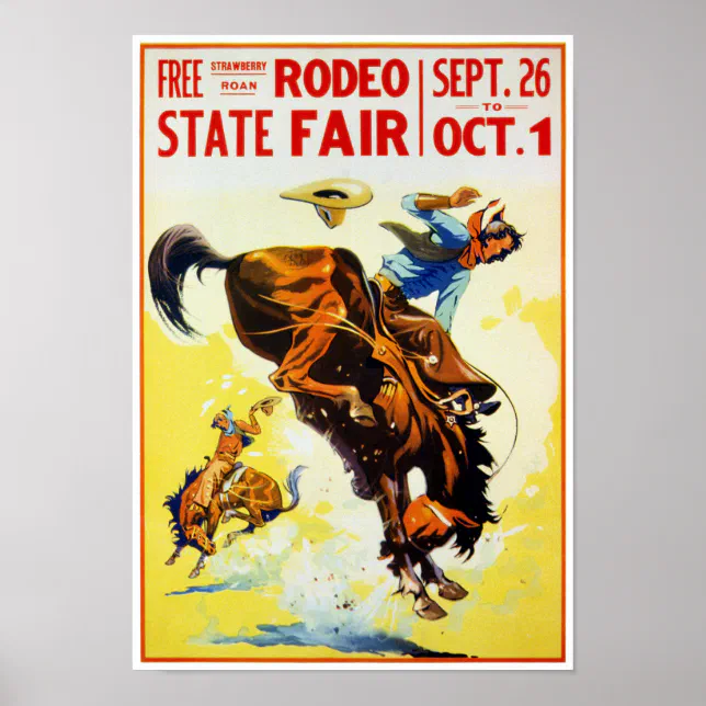 Vintage Rodeo Poster Restored | Zazzle