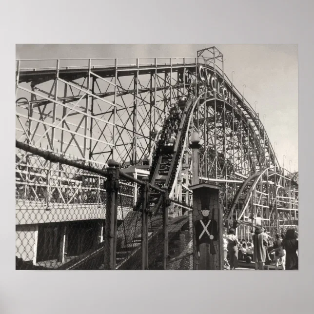 Vintage Roller Coaster Poster Print | Zazzle