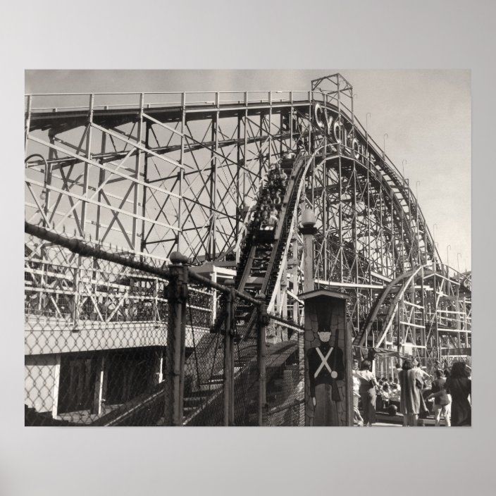 Vintage Roller Coaster Poster Print | Zazzle.com