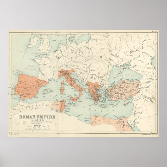 Vintage Roman Empire Map 1895 Poster | Zazzle.com