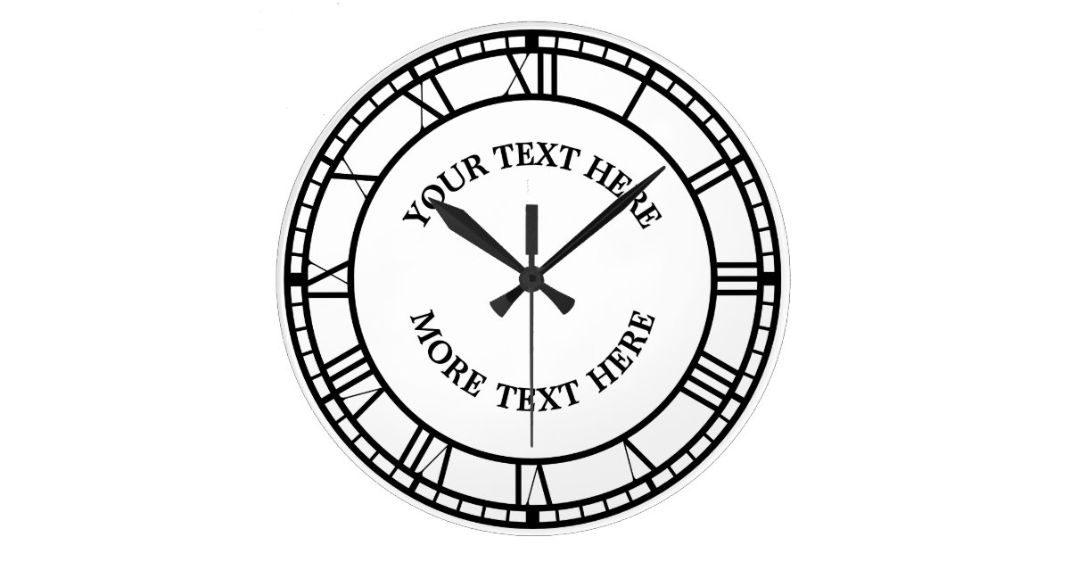 Vintage Roman Numerals Template Large Clock | Zazzle.com