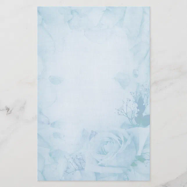 Vintage Romantic Blue Rose Stationery | Zazzle