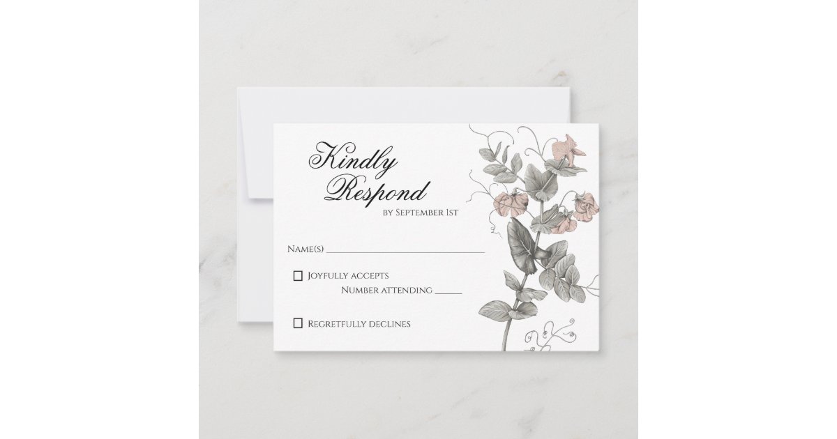 Vintage Romantic Botanical Wedding Invitation rsvp | Zazzle
