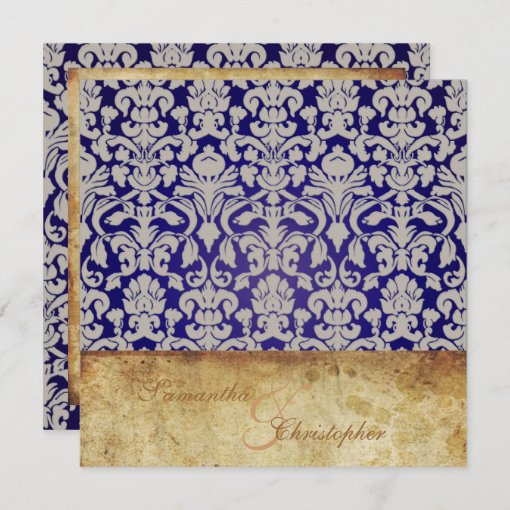 Vintage + Romantic Damask Wedding Invitations | Zazzle