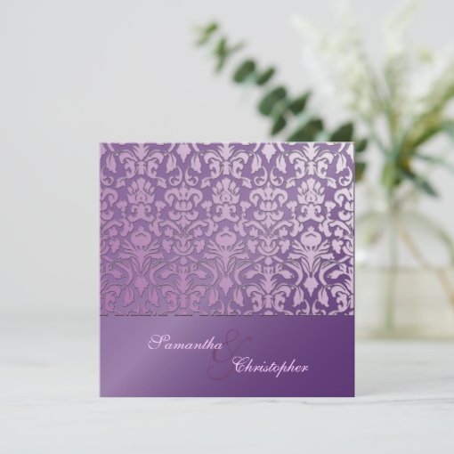 Vintage + Romantic Damask Wedding Invitations | Zazzle