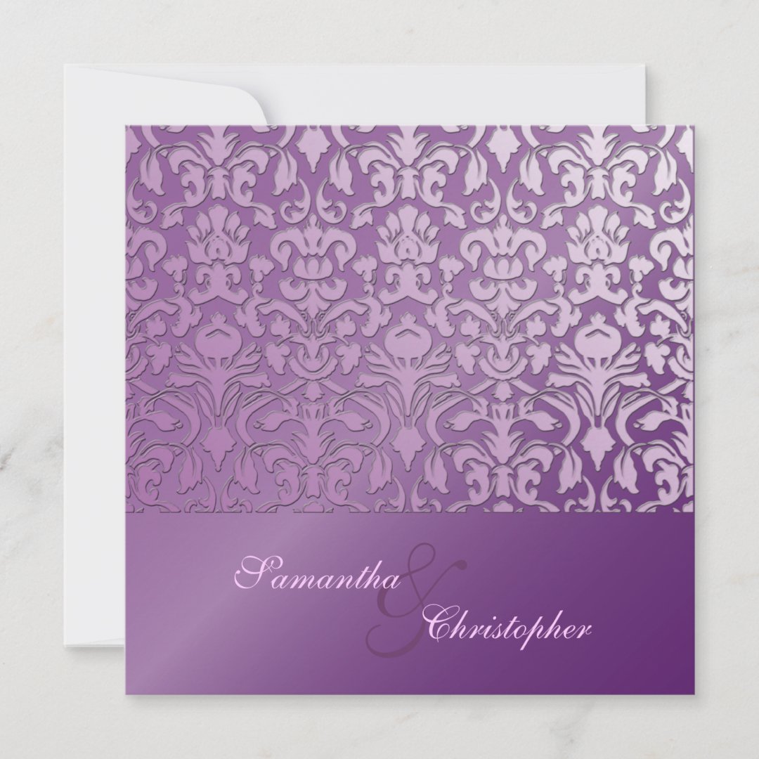 Vintage + Romantic Damask Wedding Invitations | Zazzle