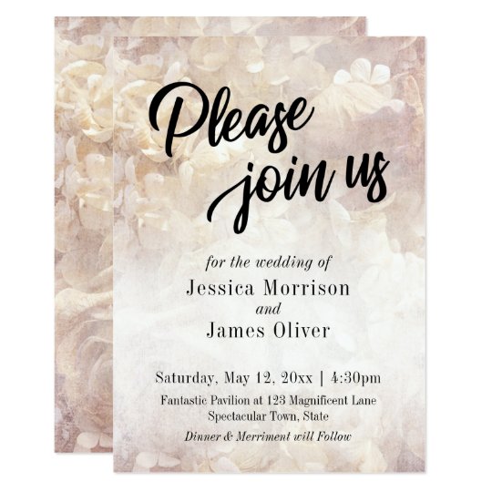Vintage, Romantic, Floral "Please Join Us" Wedding Invitation | Zazzle.com