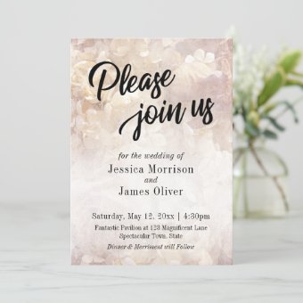 Vintage, Romantic, Floral "Please Join Us" Wedding Invitation | Zazzle