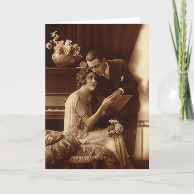 Vintage Romantic Music, Love and Romance Lovers Card | Zazzle
