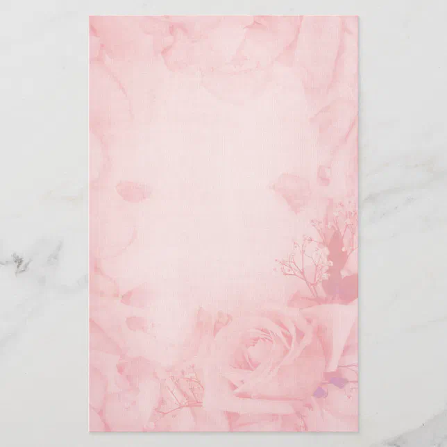 Vintage Romantic Pink Rose Stationery | Zazzle
