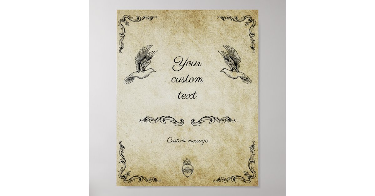 Vintage romantic wedding sign | Zazzle