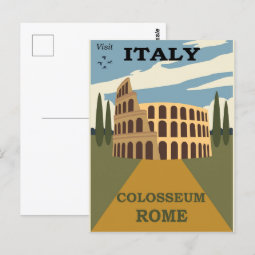 Vintage Rome Italy Colosseum Travel Postcard | Zazzle