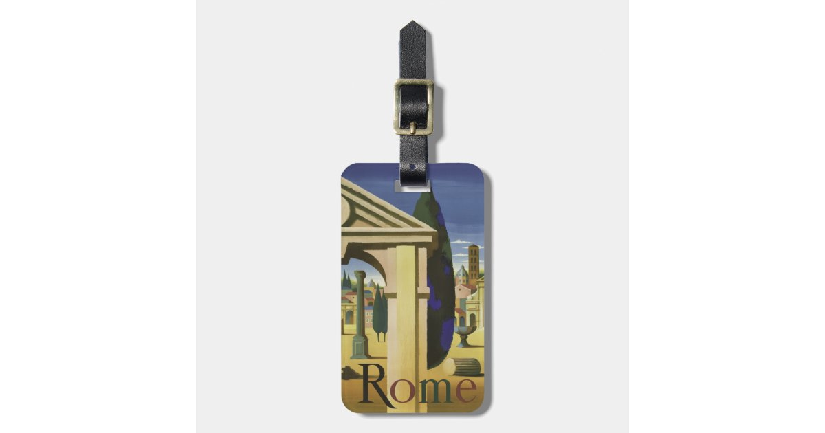 Vintage Rome Italy custom luggage tag | Zazzle