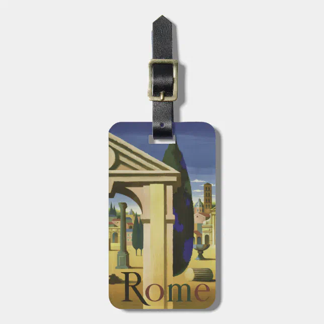 Vintage Rome Italy custom luggage tag | Zazzle