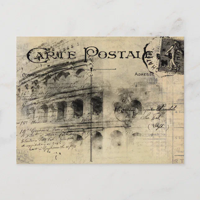 Vintage Rome Italy Italian Colosseum Postcard | Zazzle