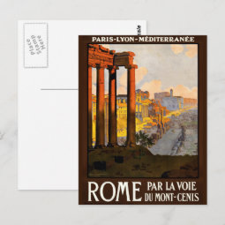 Vintage Rome Travel Advertisement Europe Tourism Postcard | Zazzle