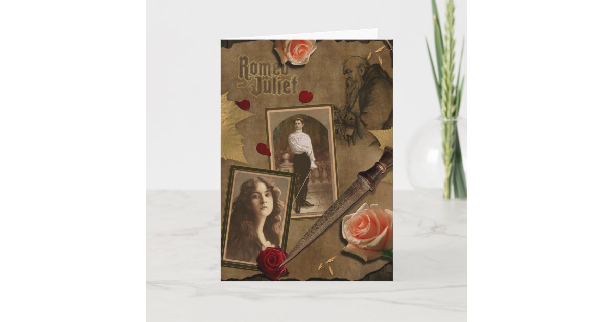 Vintage Romeo and Juliet Scrapbook Greeting Card | Zazzle