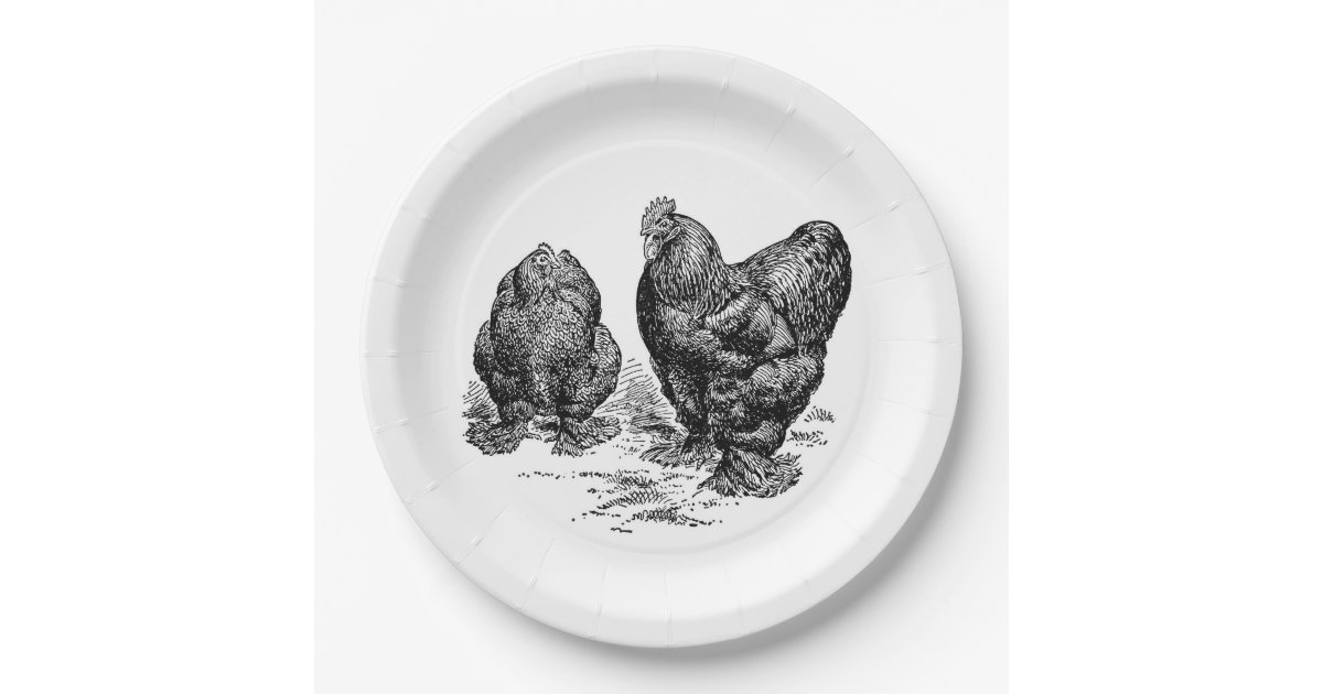 Vintage Rooster and Hen Plates | Zazzle