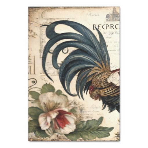 Vintage Rooster Decoupage Tissue Paper | Zazzle