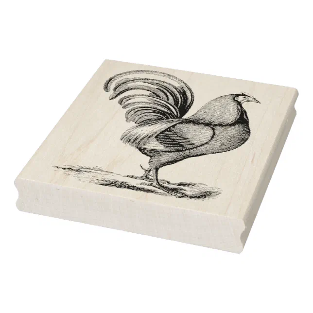 rooster rubber stamp