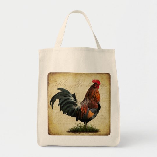 Vintage Rooster Grocery Bag | Zazzle.com