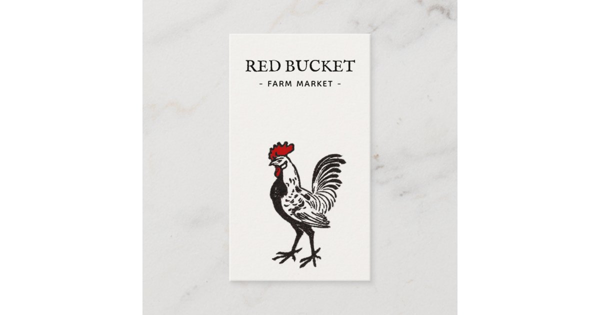 Vintage Rooster Illustration Rustic Business Card | Zazzle